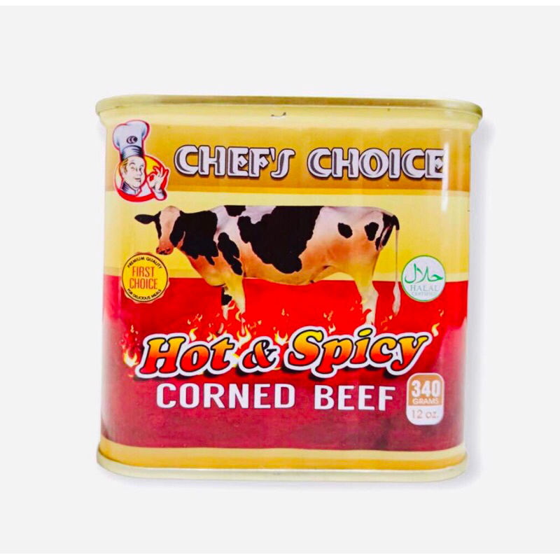 CHEF'S CHOICE Corned Beef HOT & SPICY 340grams | Shopee Philippines