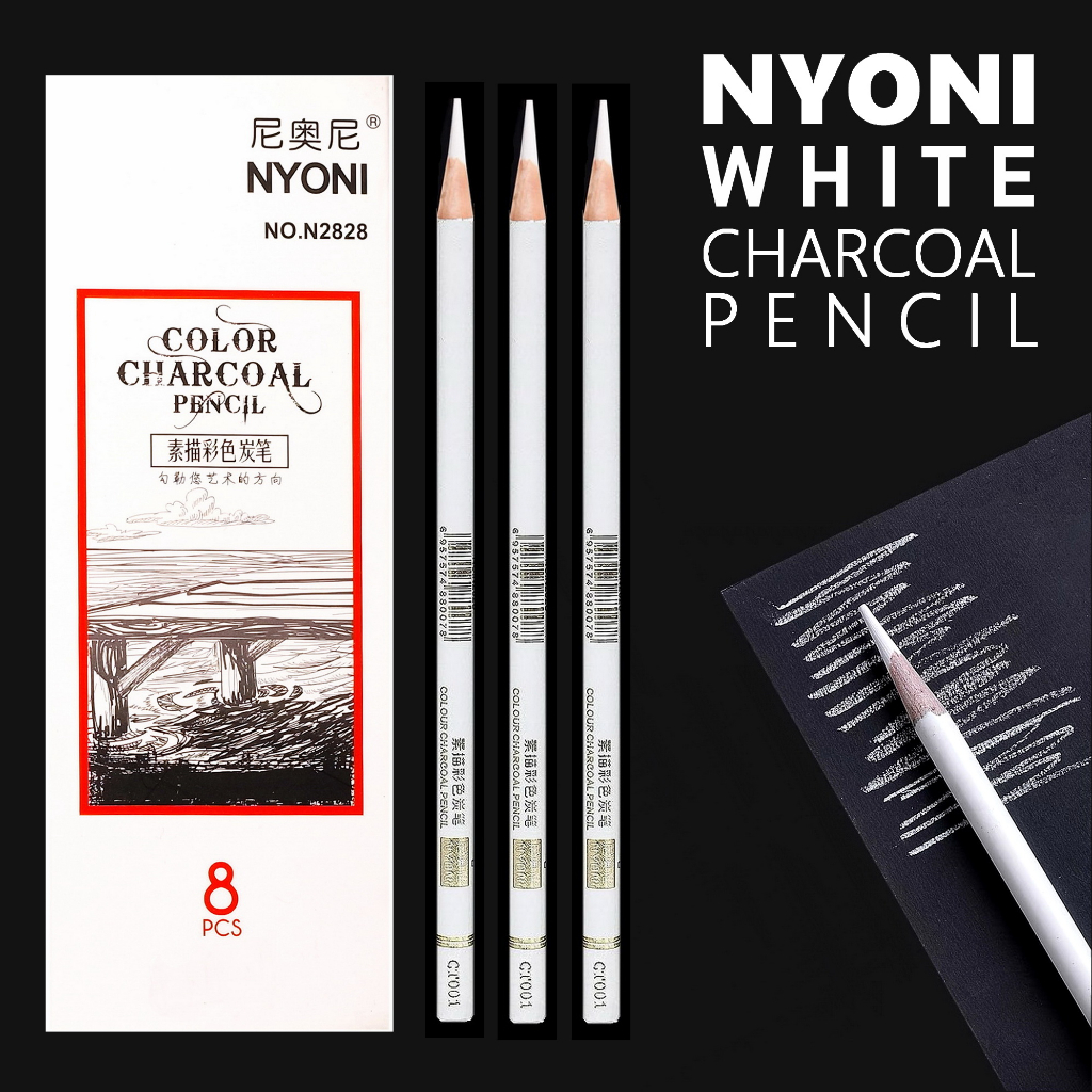 NYONI WHITE Charcoal Pencils- Available in 1 pc, 3 pcs or 8 pcs ...