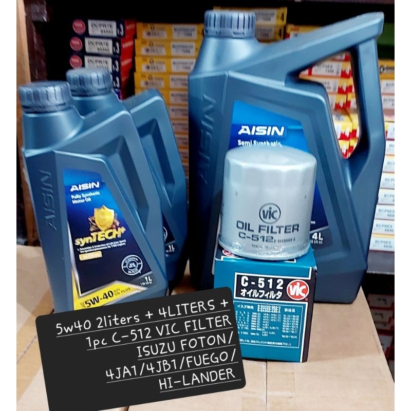 BUNDLE SET AISIN ORIG, CHANGE OIL 5W40 6LITERS WITH C-512 VIC ISUZU ...