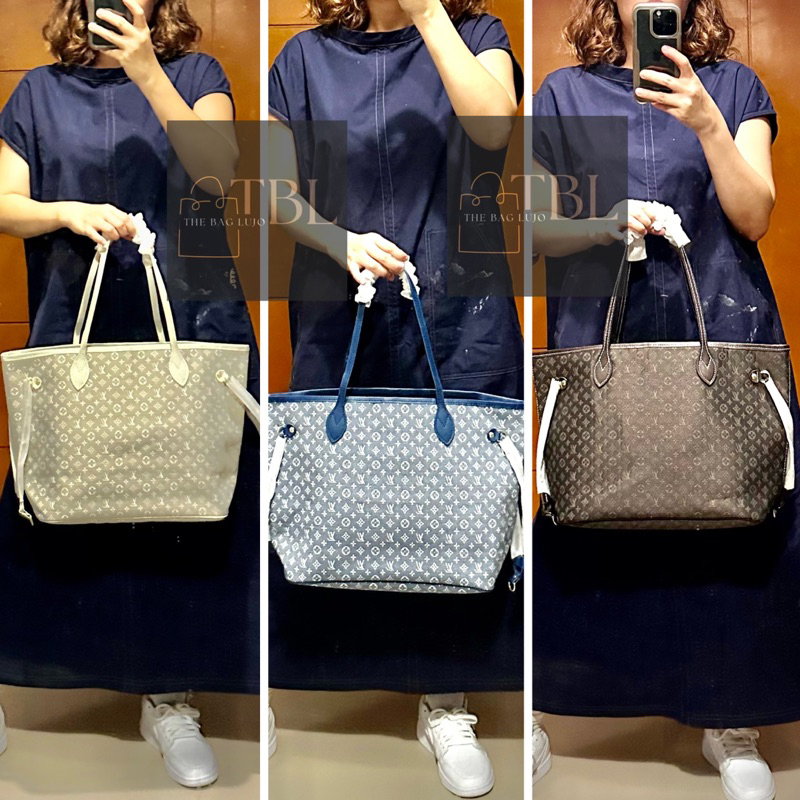 LV Louis Vuitton Mini Lin Neverfull MM with Pouch | Shopee Philippines