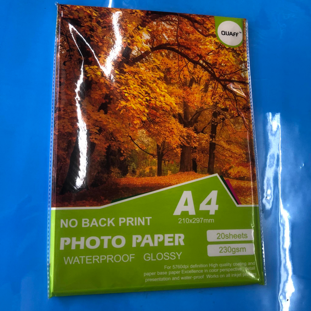 230gsm Quaff brand glossy Photo Paper( no back print) 20pcs A4 | Shopee ...