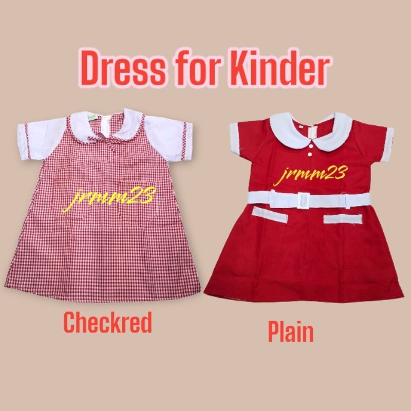 Kindergarden School Uniform Plain Red and Checked Red (FOR KID'S ONLY ...