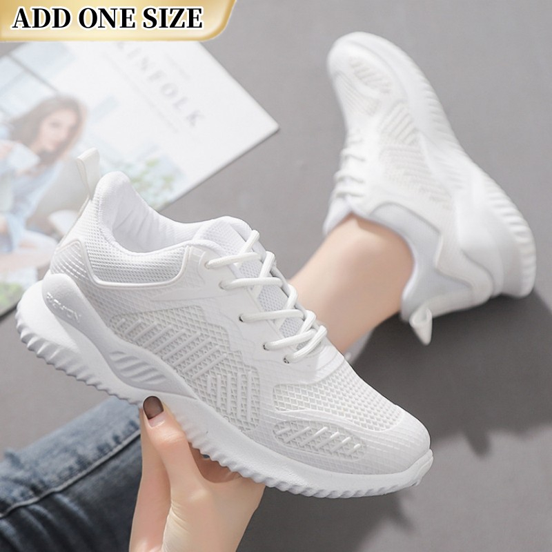 New Women Korean Style Laces Sneakers White Shoes Breathable Leisure ...