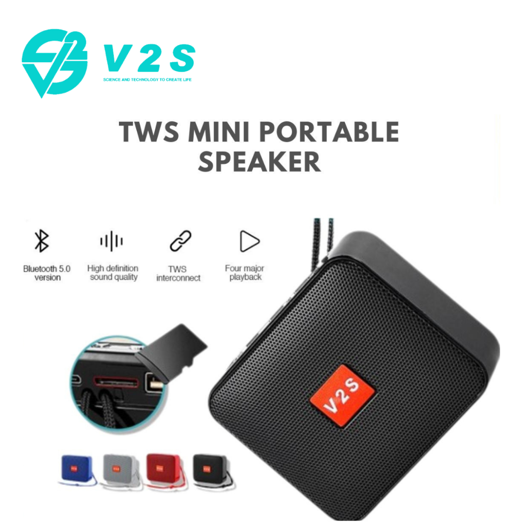 V2S VS-801 Portable Rechargeable Bluetooth Mini Wireless Speaker ...