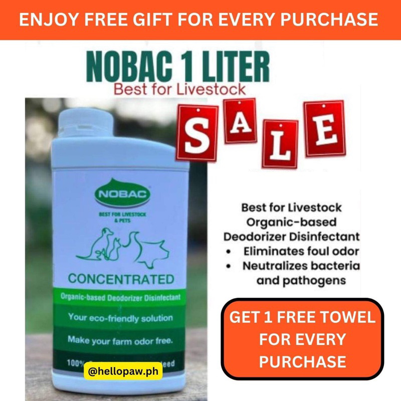 NOBAC 1 LITER Best for LIVESTOCK is an Organic-based Deodorizer ...