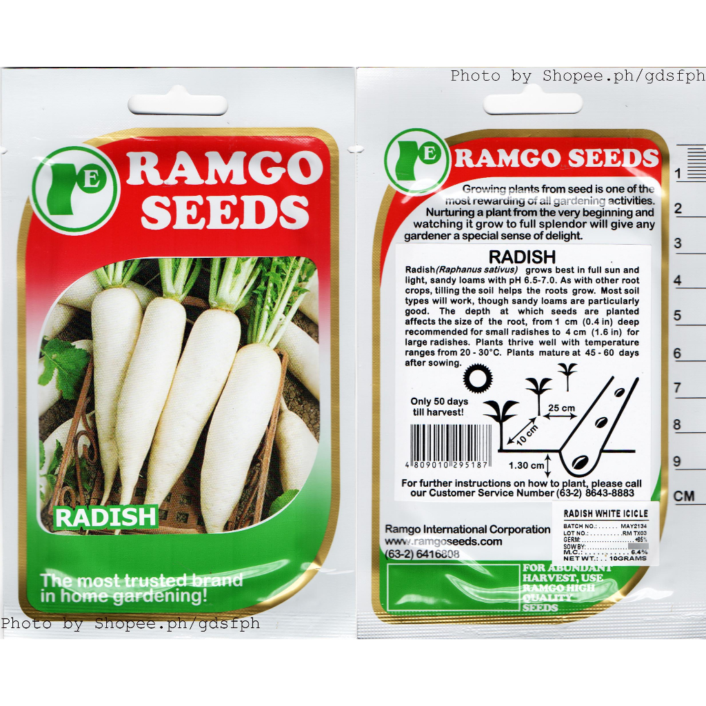 Ramgo RPO Seeds RADISH 10g (ORIGINAL PACKAGING) GDSFPH_S4 | Shopee ...