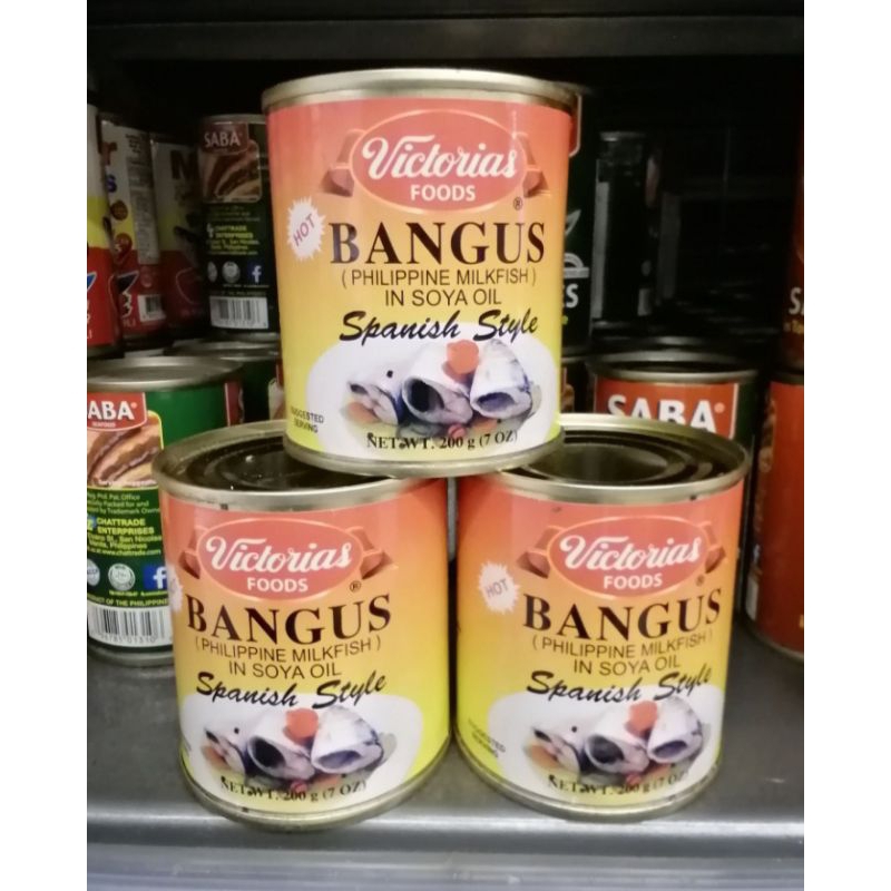 Victoria's Food Bangus in soya oil Spanish style 200g x. 3cans | Shopee ...