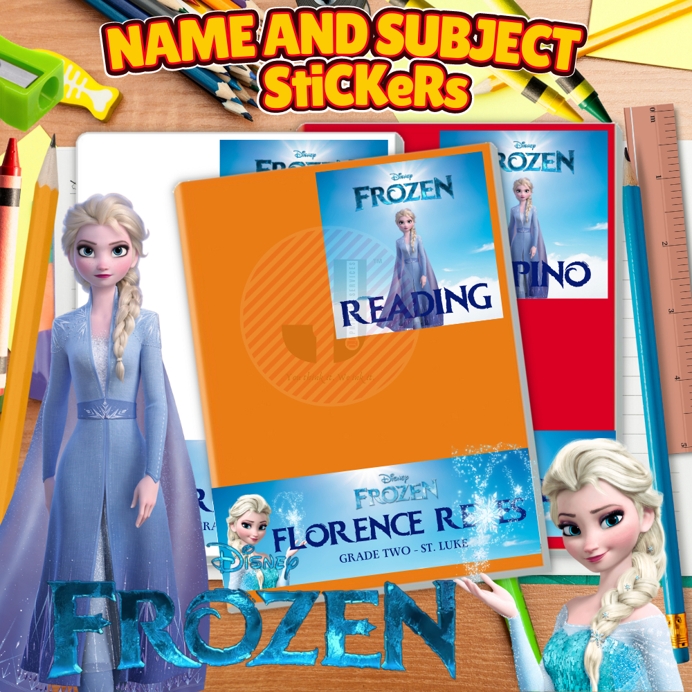 DISNEY FROZEN Design NAME AND SUBJECT NOTEBOOK STICKER LABELS | DISNEY ...