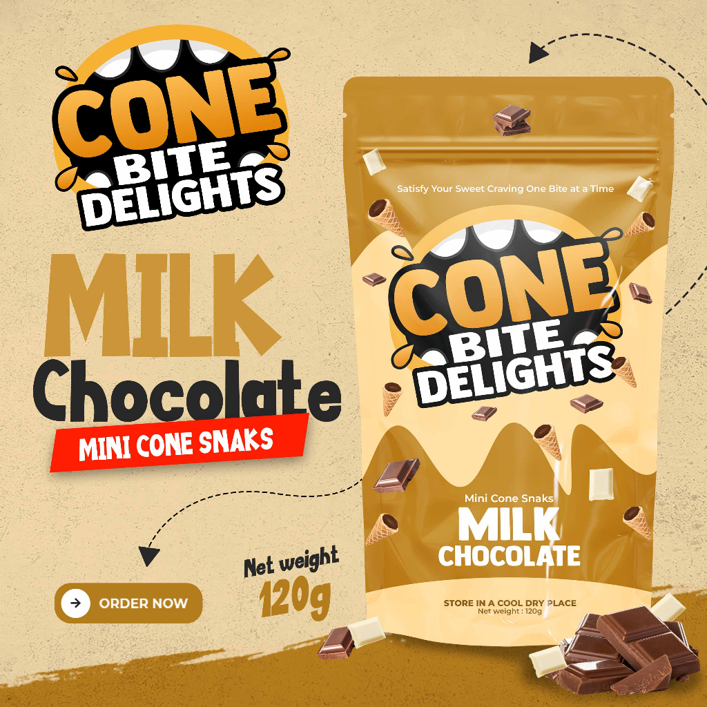 CONE BITE DELIGHTS Cone Tip Bite-size Snack 120g 12- 14pcs per pack ...