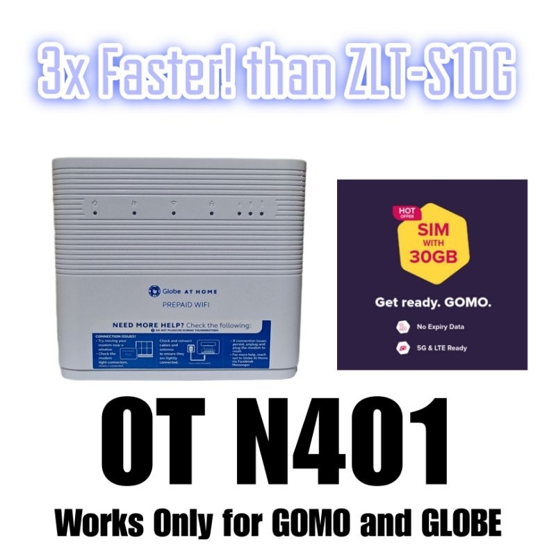 GLOBE AT HOME PREPAID WIFI with GOMO UNLI / 30GB | Shopee Philippines
