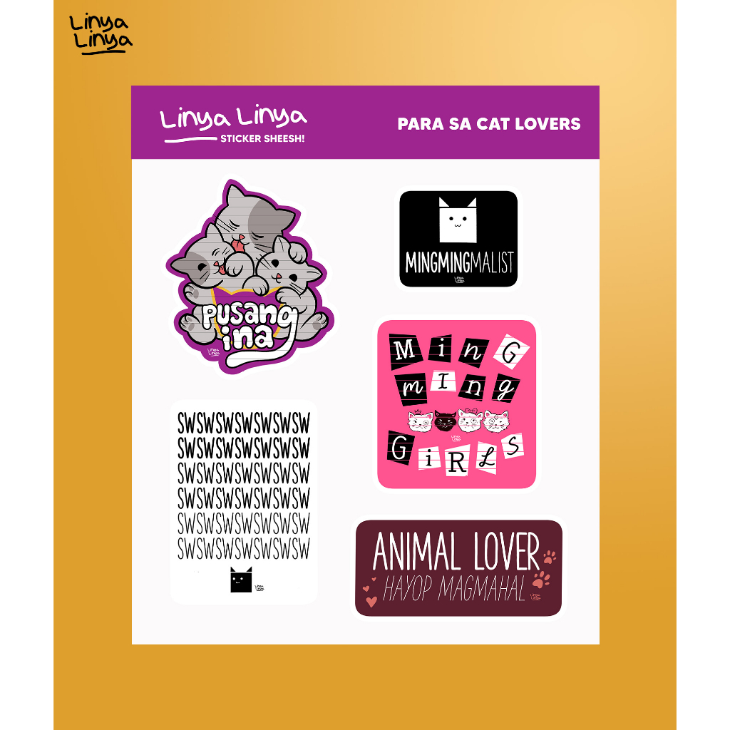 Linya-Linya Sticker Packs: Para Sa Cat Lover | Shopee Philippines