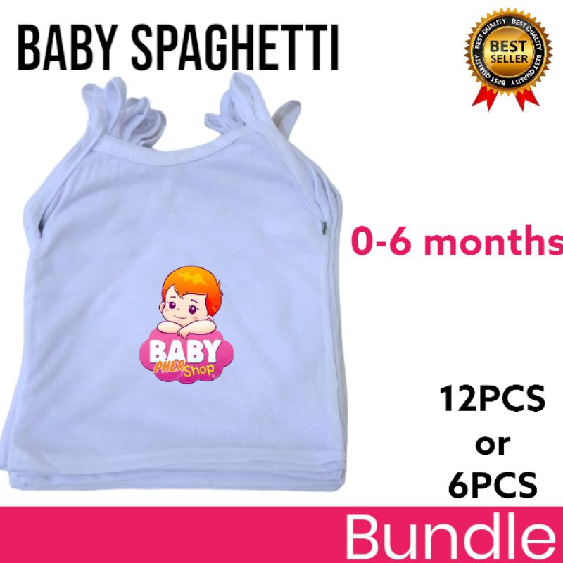 12PCS/6PCS BABY SPAGHETTI SANDO for baby girl 0-6 months old/ Infant ...
