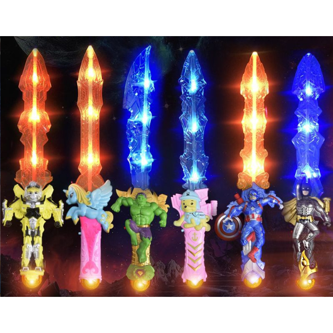 Cartoon music sword children's toy sound and light sword infrared ...