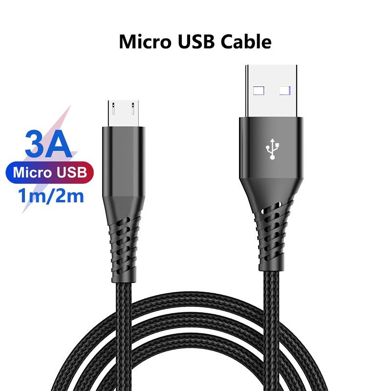 M1 3A Micro USB Cable Fast Charging Connector Quick Charger Data Cord ...