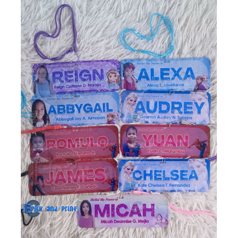 Customized Personalized PVC Name Tag, Name Plate Back to School ...