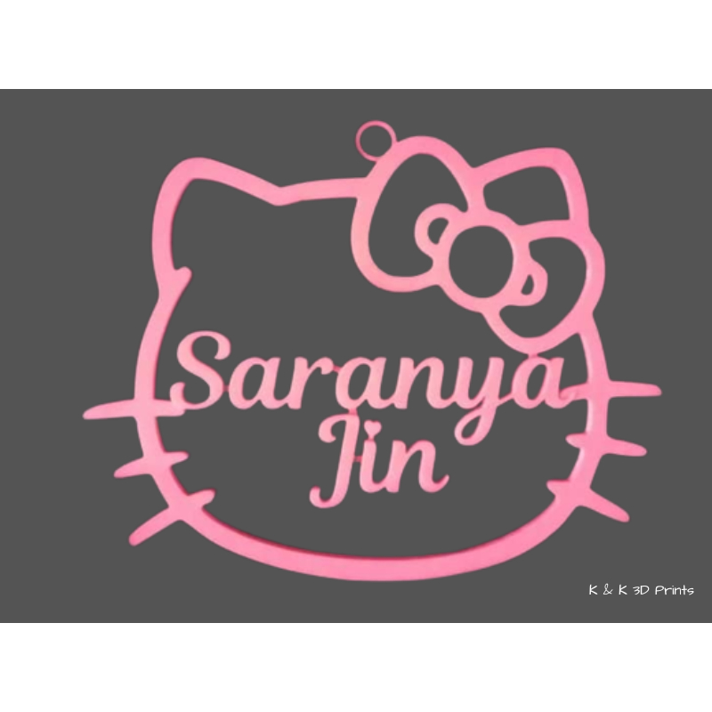 Personalized - Customized Hello Kitty with Name in Cursive Wall Decor ...