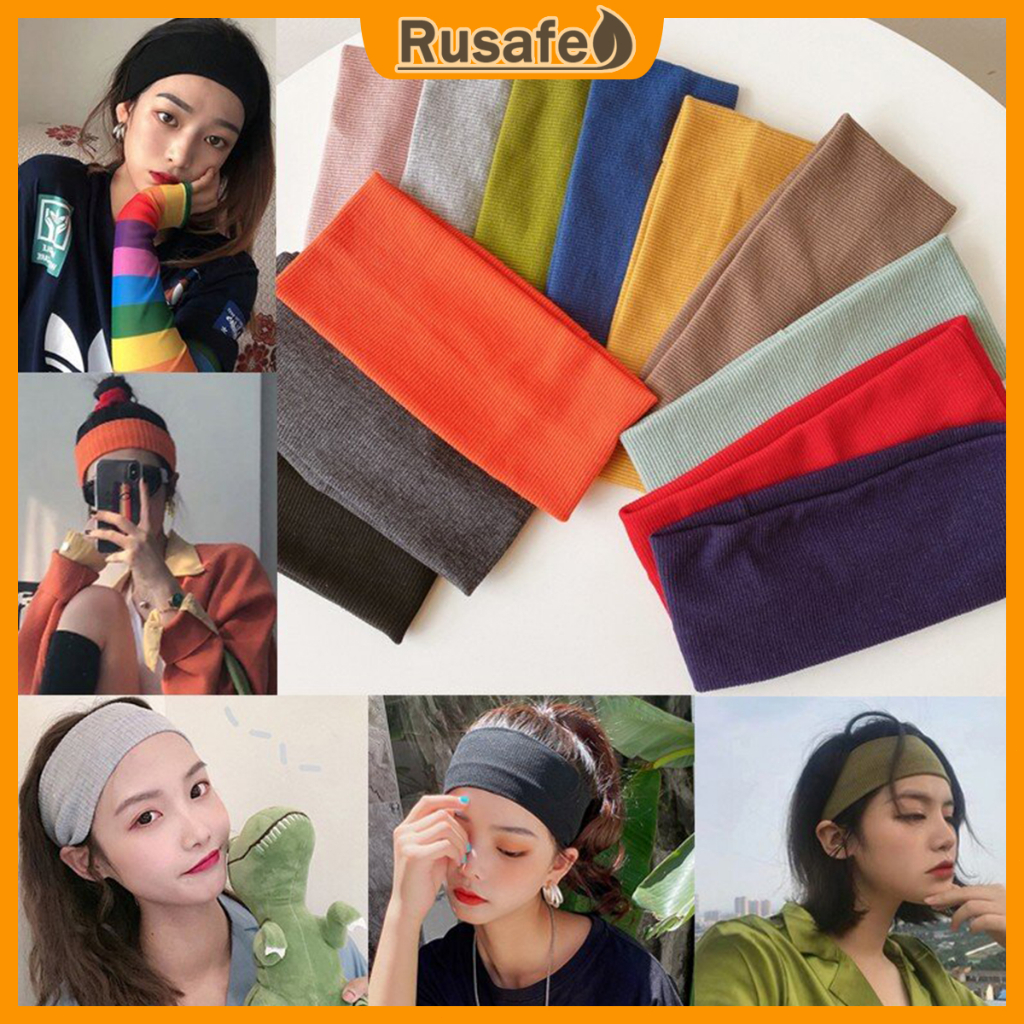 Knitted wide edge hair band versatile sports hair band wash face makeup ...