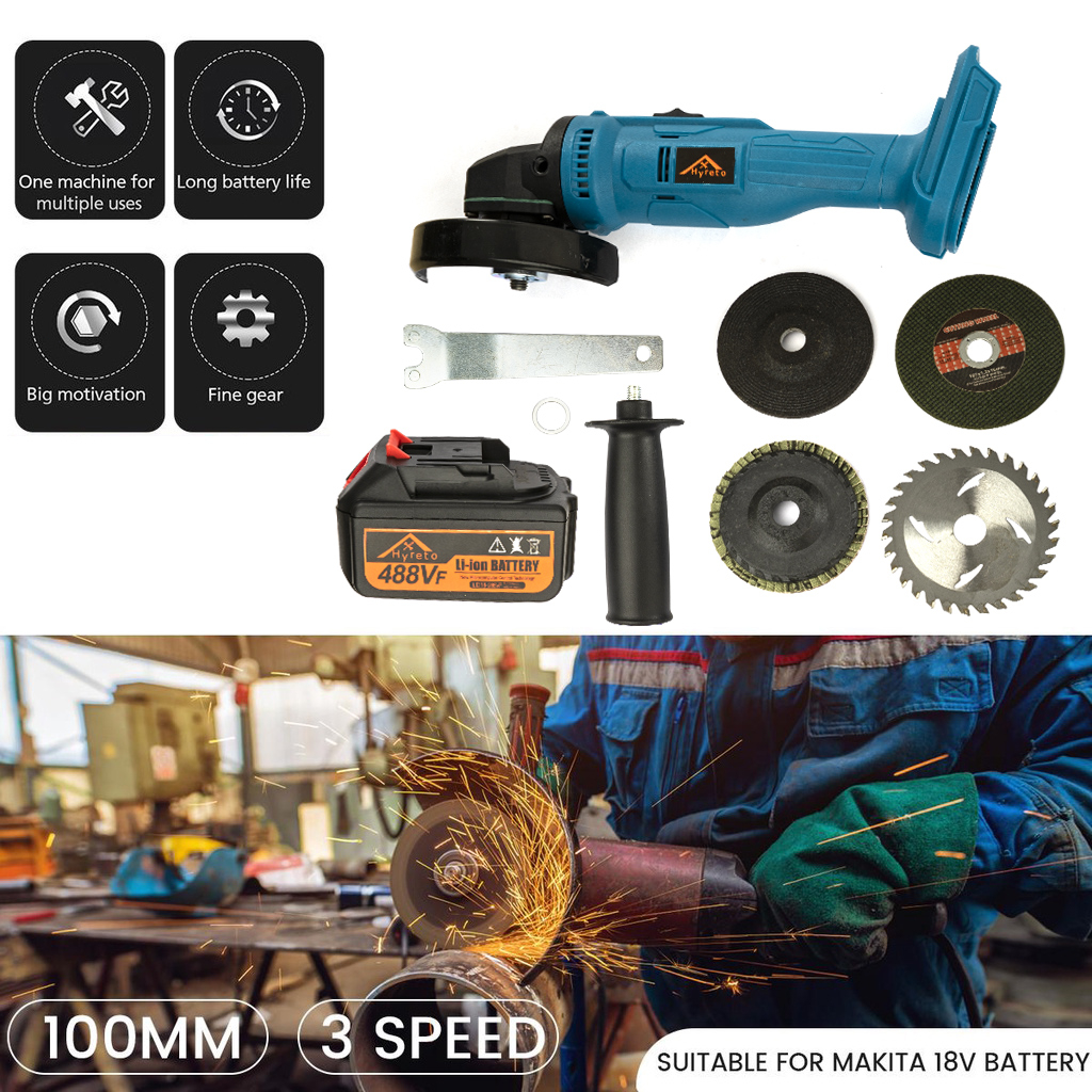 【COD】Cordless lithium electric brushless cutting machine Angle grinder ...