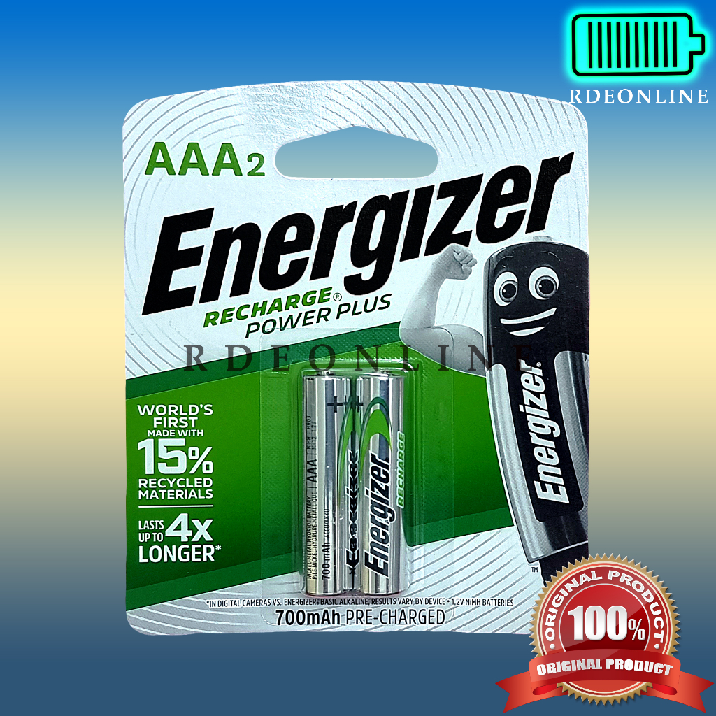 ENERGIZER AAA RECHARGEABLE BATTERY (2 PCS IN A PACK) RECHARGE POWER ...
