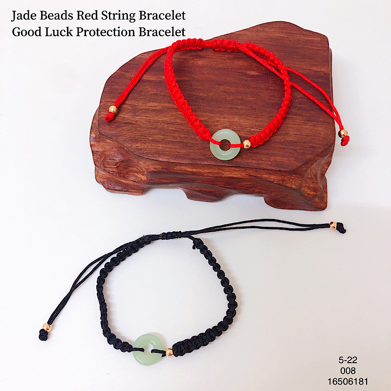 Fengshui Jade Beads Red String Rope Bracelet Good Luck Lucky Success ...