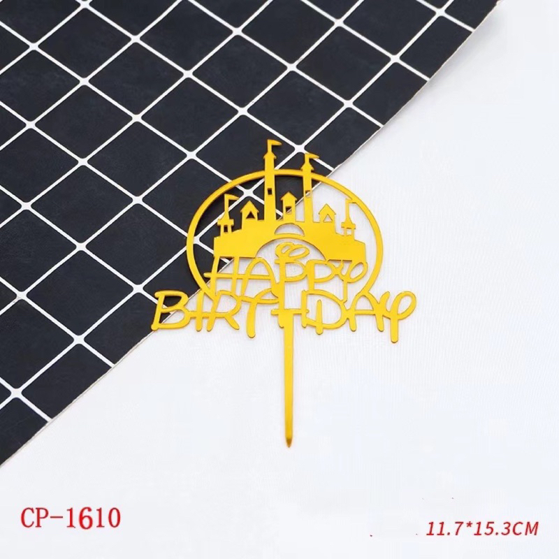 Acrylic Happy Birthday Cake Topper Cursive Happy anniversary 18 50 60 ...