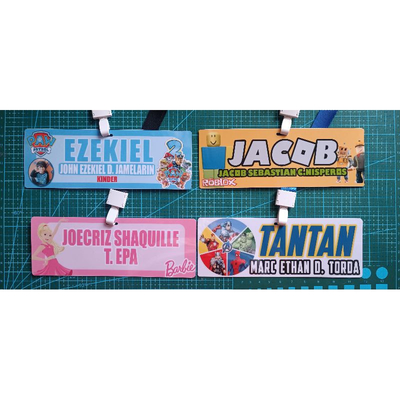 PVC / PET Laminated Name Plate ID Back to Back Tag Card for Kids Child ...