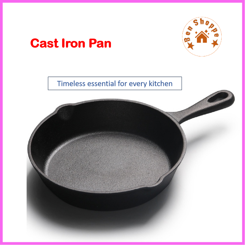 Cast Iron Pan integrated Skillet Frying Pan Flat bottom Kitchen ...