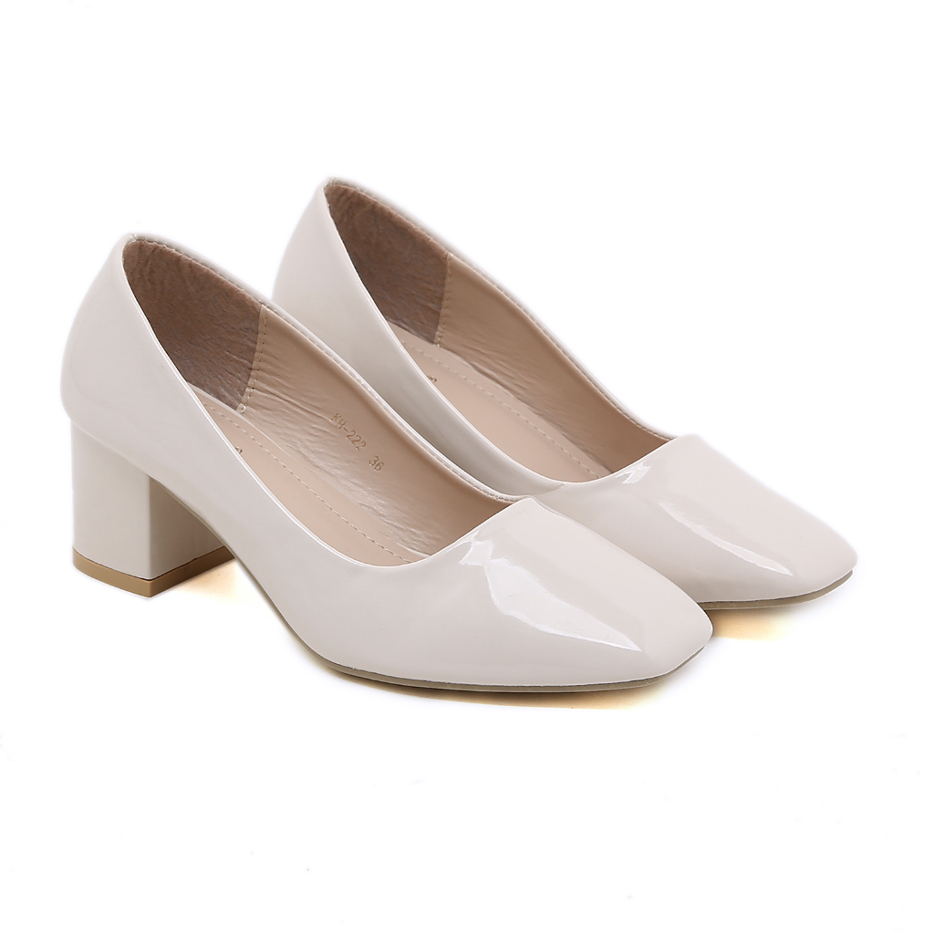 「KAEVE」2 INCH square toe leather black heels for women KH-48A | Shopee ...