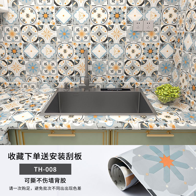 Marble Kitchen decorate Wallpaper Waterproof and Oil proof Stickers thickening Table sticker ...