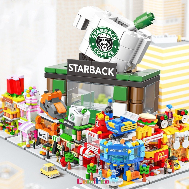 208pcs Mini Lego City Street View Building Blocks McDonald's House ...