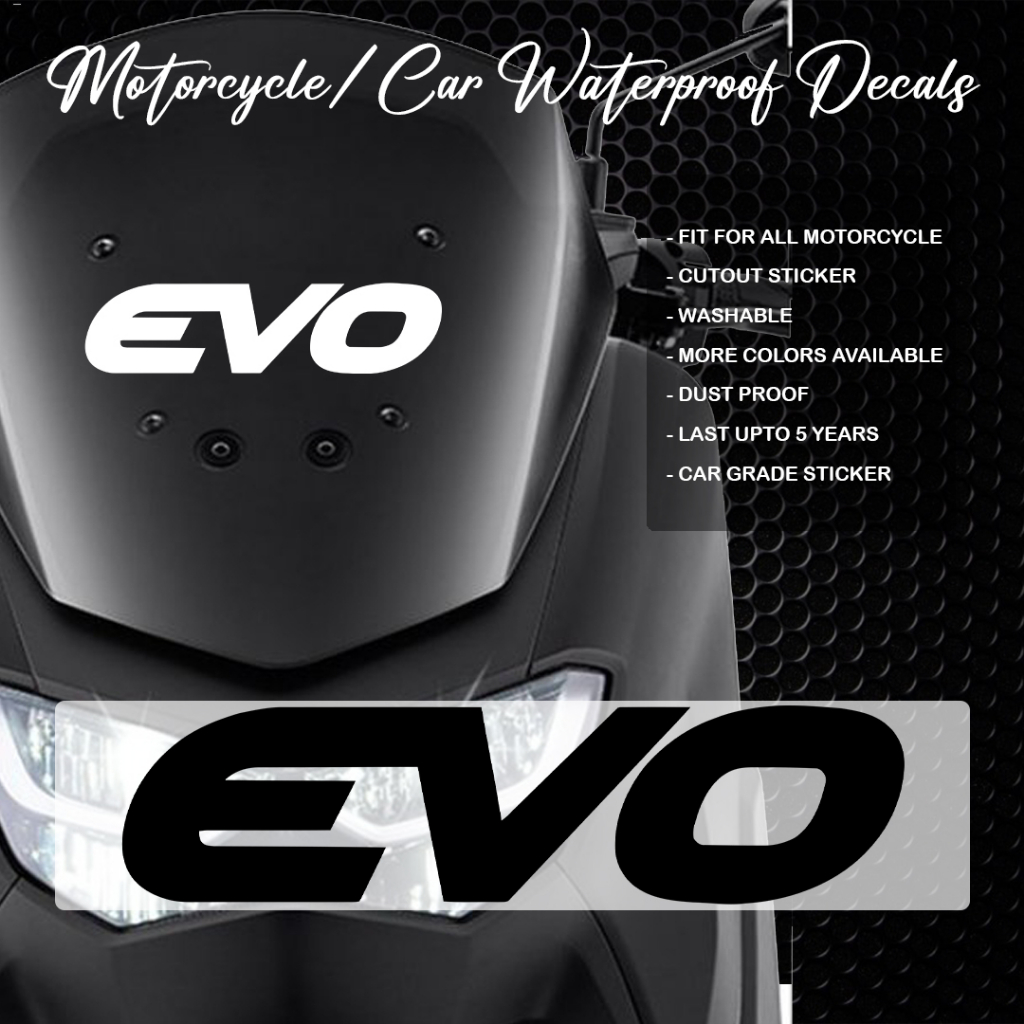 Evo Motorcycle & Car Sticker Decals Vinyl High Adhesive Weather-proof ...