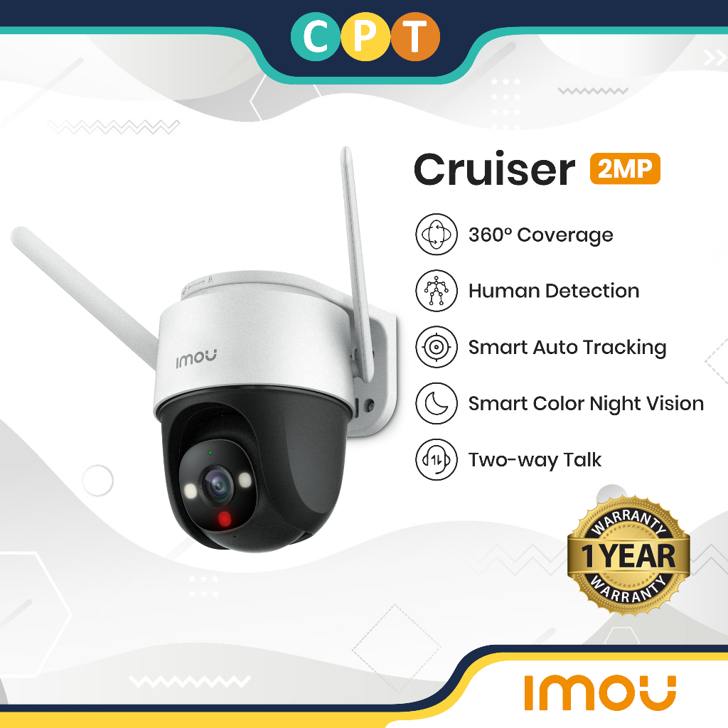IMOU Cruiser 2MP IPC-S22FN Pan/Tilt 355° Colored Night Vision Indoor ...