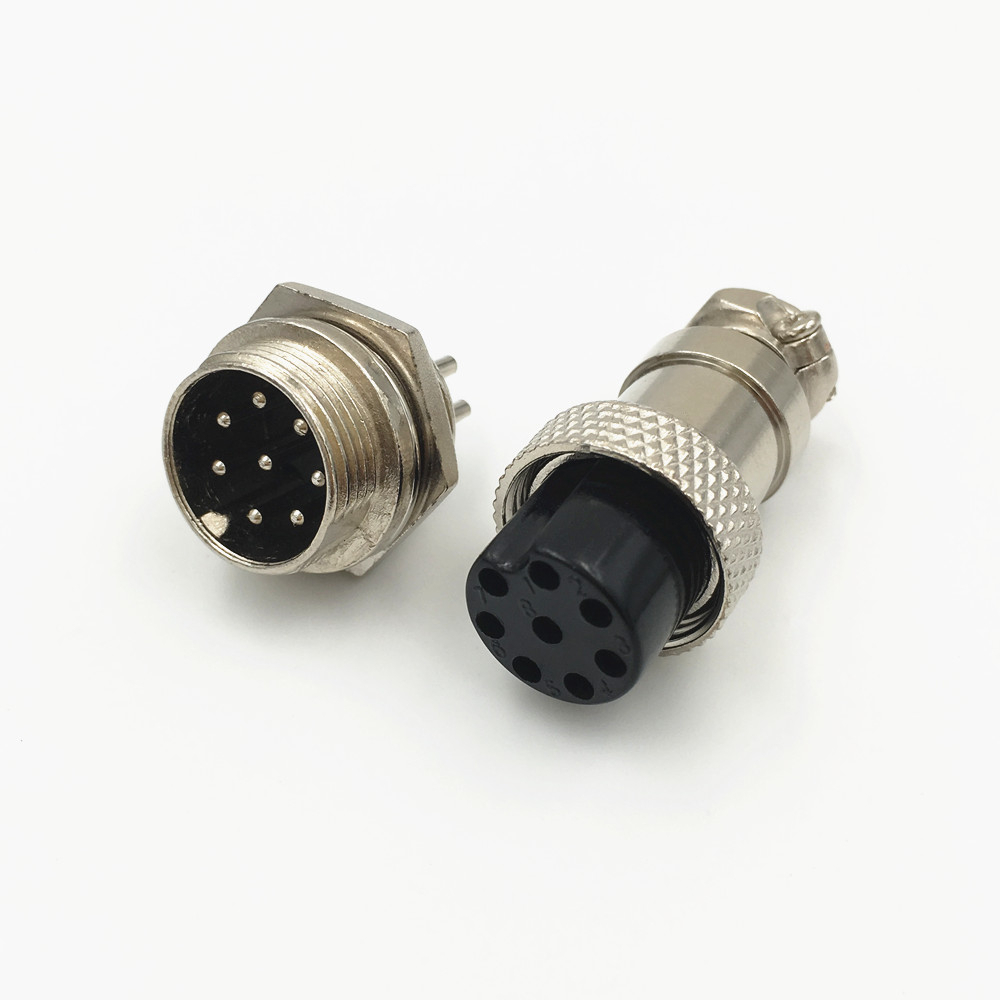 XLR 8Pins Female/Male Chassis Mount Wire Panel Connector Circular ...