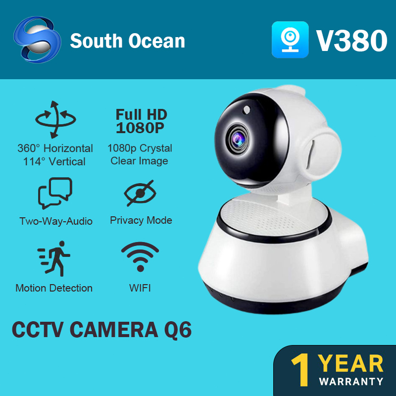 V380 Pro Q6 1080P Smart Security IP Cam 360 Degree 3D Panoramic HD WiFi ...