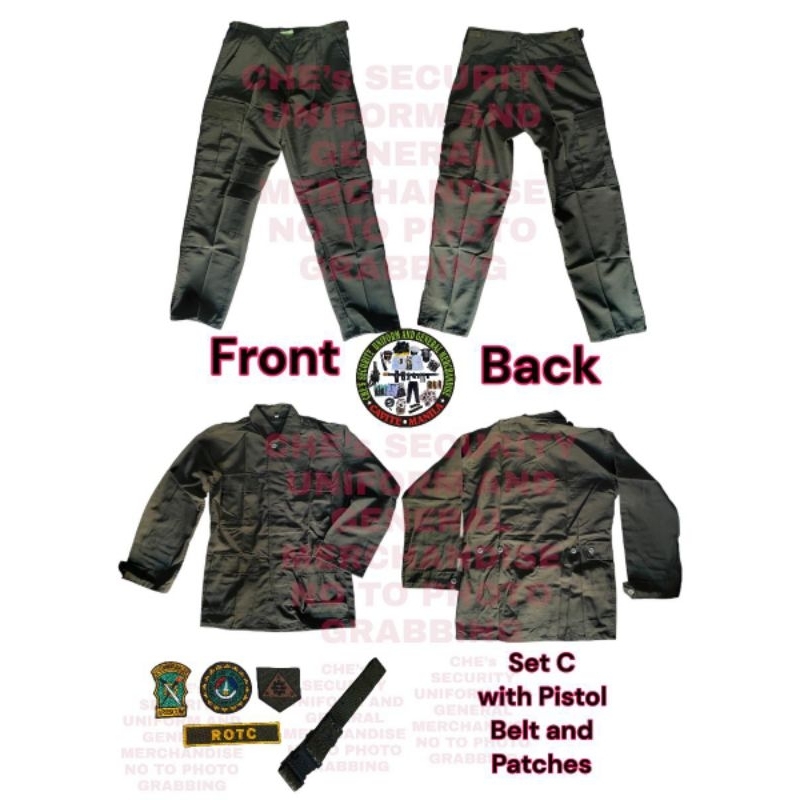 ROTC/CAT Fatigue Uniform Set with Accessories for students | Shopee ...