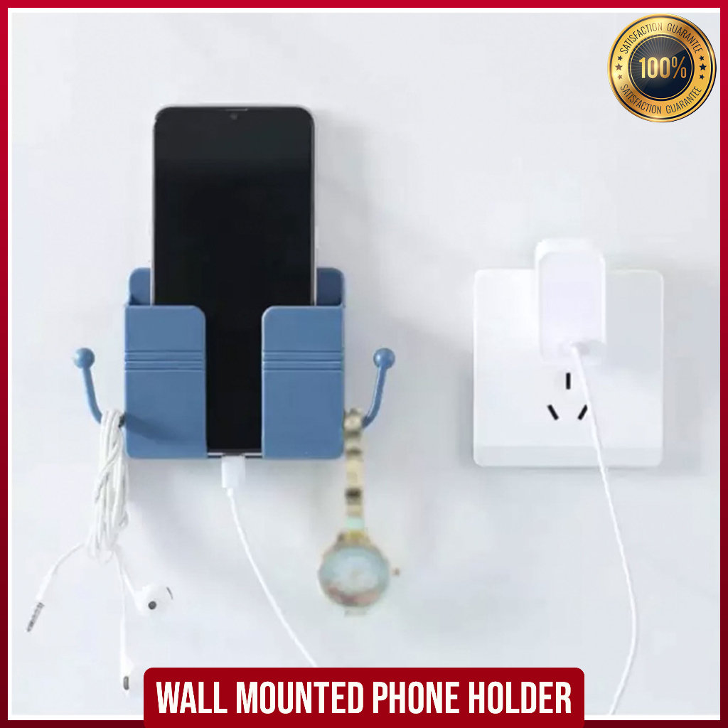 Wall Mounted Phone Holder Organizer Storage Box Remote control rack ...
