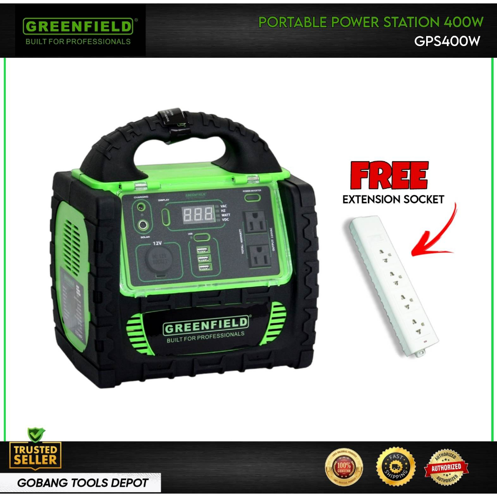 GREENFIELD Power Station 400Watts (GPS400W) with Free Extension ...