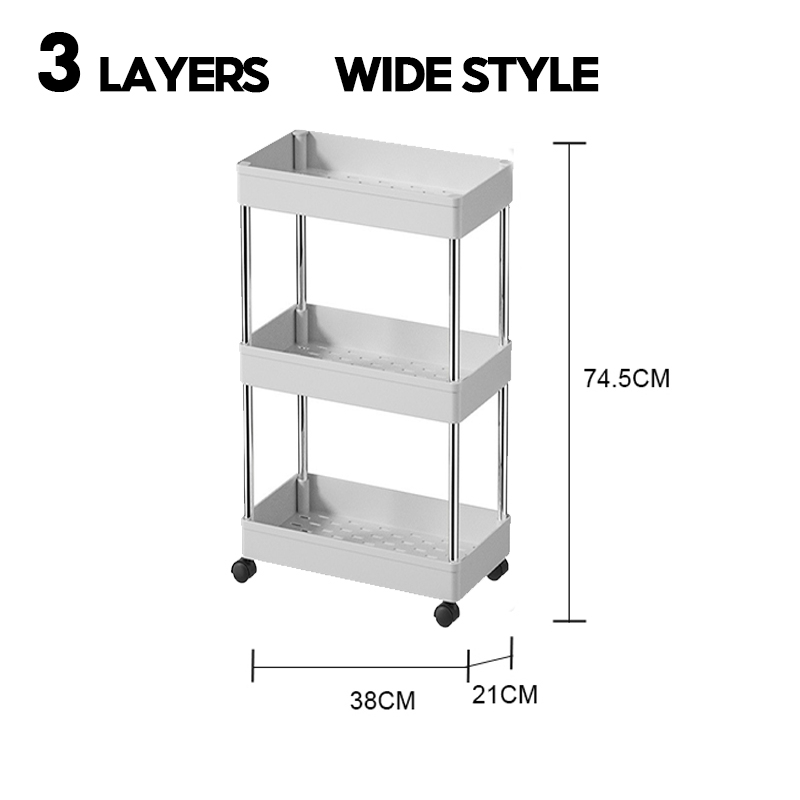 Pelise 4 Layer Moving Rack Kitchen Storage Shelf Wall Cabinets Home ...