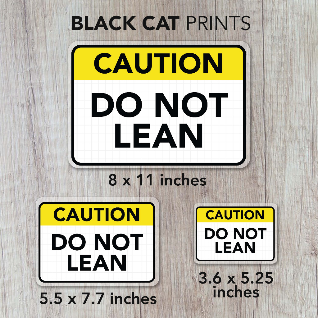Do Not Lean Signs / Laminated Signages / Sign Boards | Shopee Philippines