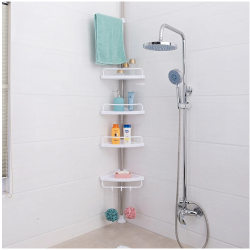 No Drilling 4Layers Bathroom Wall Corner Storage Rack Holder Triangular ...