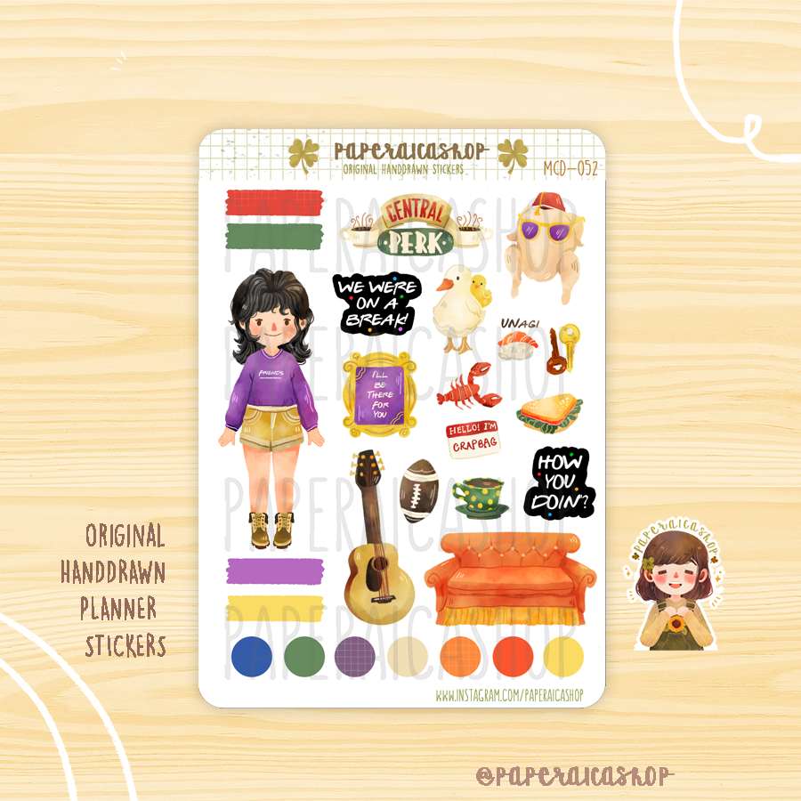 FRIENDS Girl Stickers, Cute Girl Stickers, Journal Stickers, Monica ...