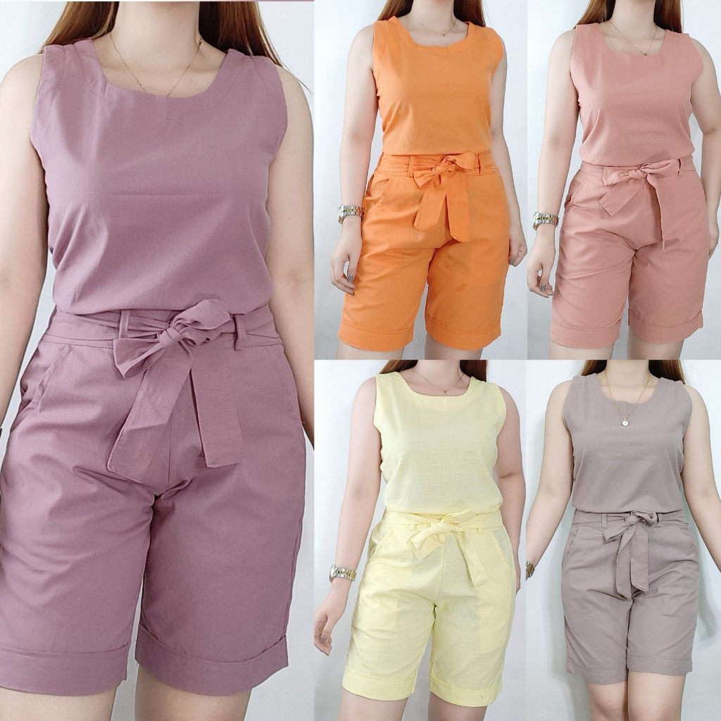 D&C - Terry Cotton Linen Sando & Long Shorts Coord (free size - best ...