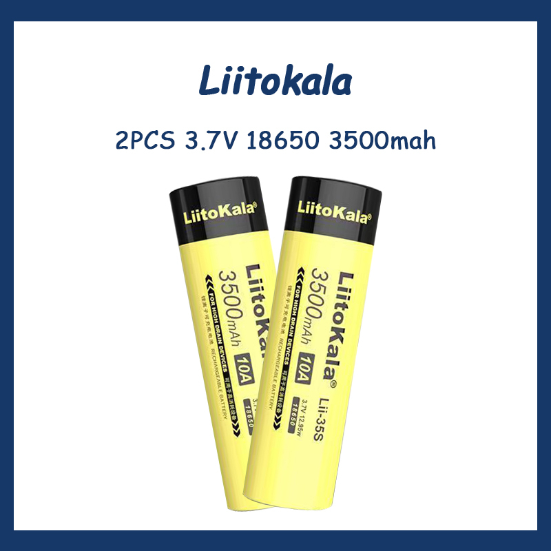 LiitoKala 18650 Flat head Lii-35S 3.7V 3500mA 10A Power Lithium-ion ...