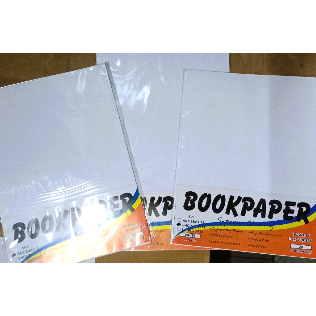 Book Paper by 20s / A4 Sub-20/ Long Sub-20/ Short Sub 20 (20 sheets per ...