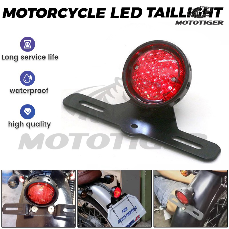 Motorcycle Led Tail Light Retro Motorcycle Stop Light Liwanag Ng Breke ...