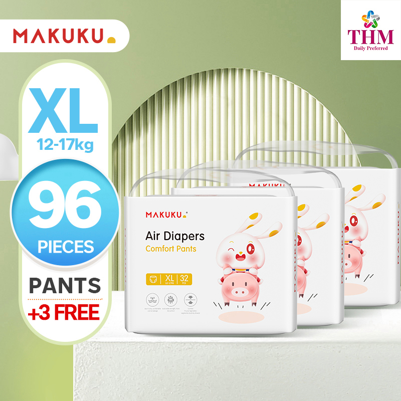 MAKUKU Baby Super Professional Air Diapers Comfort Pants, XL 96s (3 ...