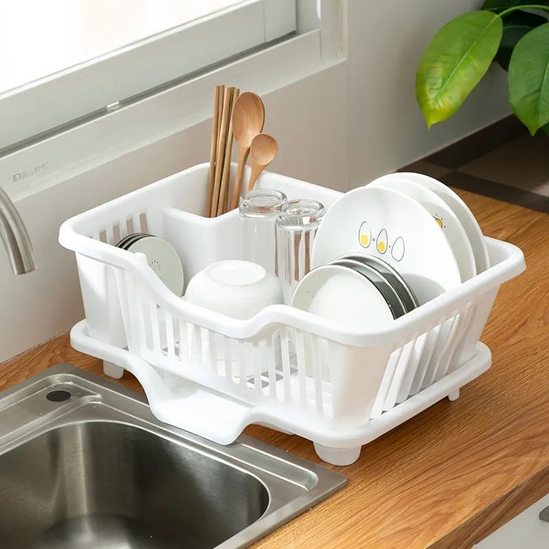 JSL Dish Drying Rack Plastic Tableware Kitchen Plates Organizer With ...