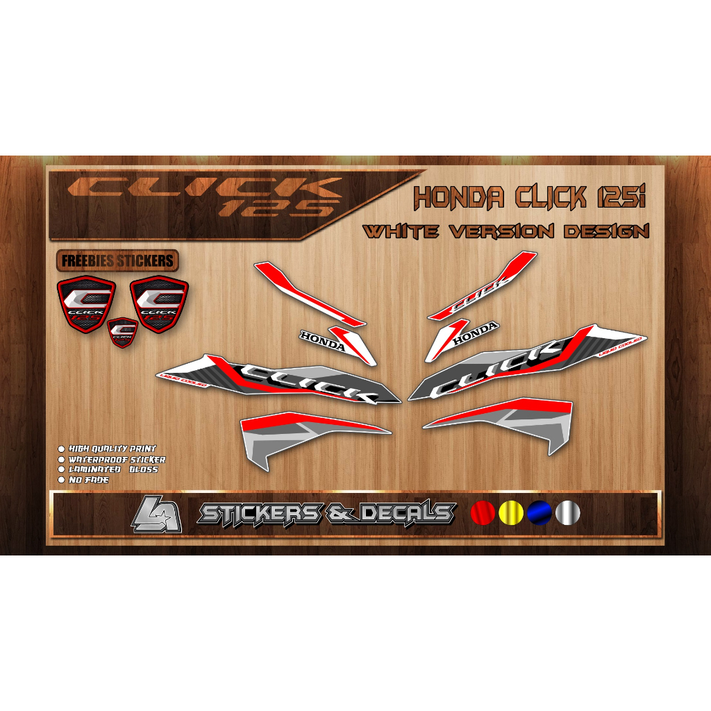Honda Click 125i v3 white decal design 2023 | Shopee Philippines