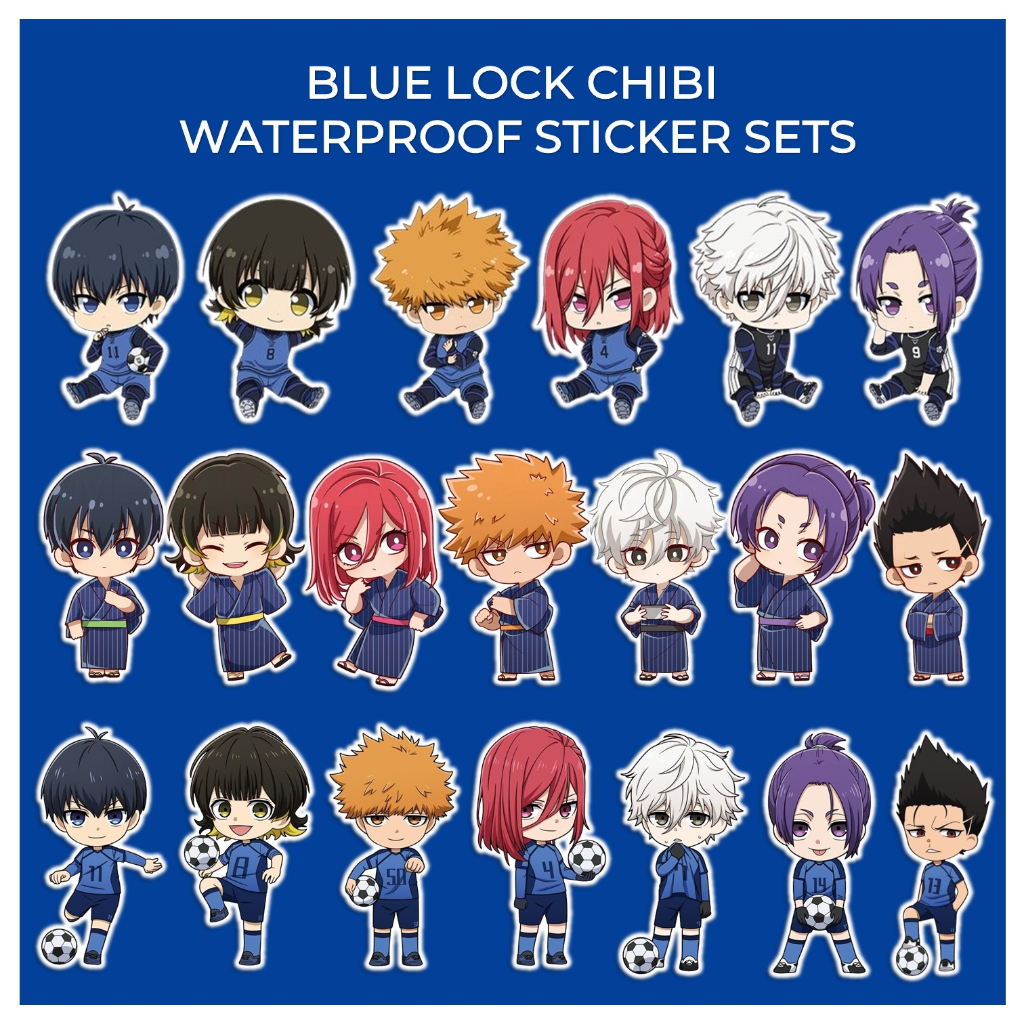 Blue Lock Chibi Waterproof Sticker Set for Aquaflask, Laptops ...