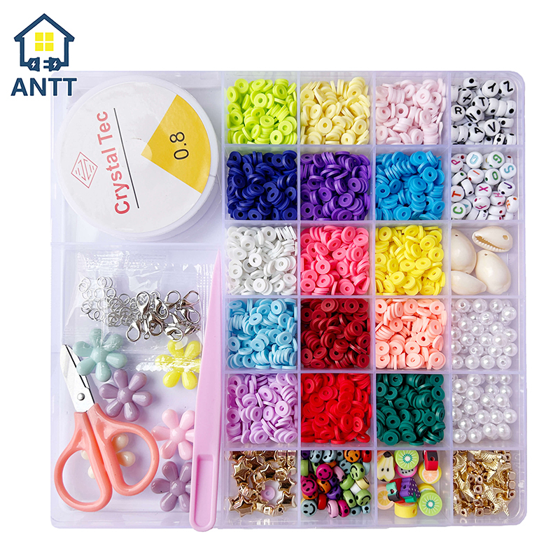 ANTT WITH LOCK Beads Kit With Elastic Line 3mm Glass Seed Beads Acrylic ...